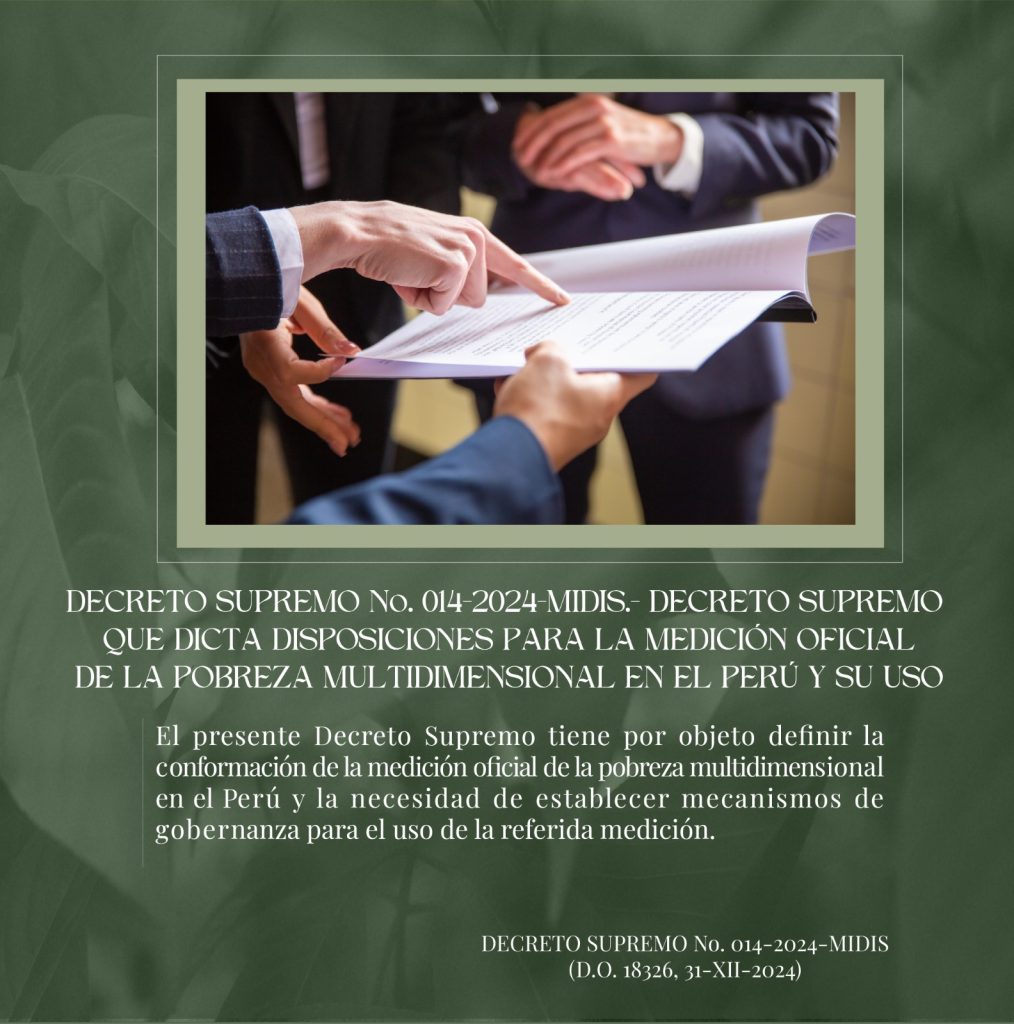 DECRETO SUPREMO No. 014-2024-MIDIS: Medición Oficial de la Pobreza ...