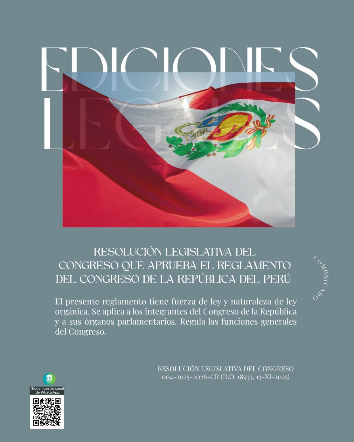 REGLAMENTO DEL CONGRESO DE LA REPÚBLICA DEL PERÚ - Ediciones Legales